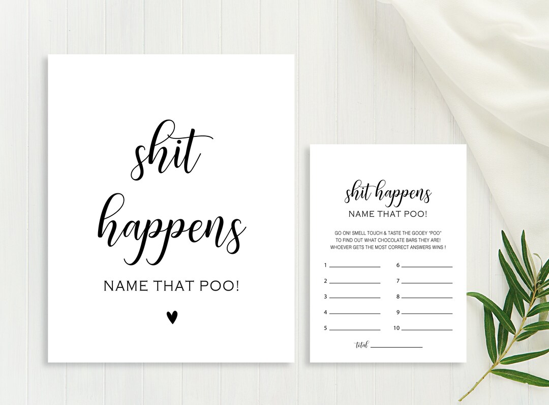 Shit Happens Name That Poo Baby Shower Game Dirty Diaper Baby - Etsy