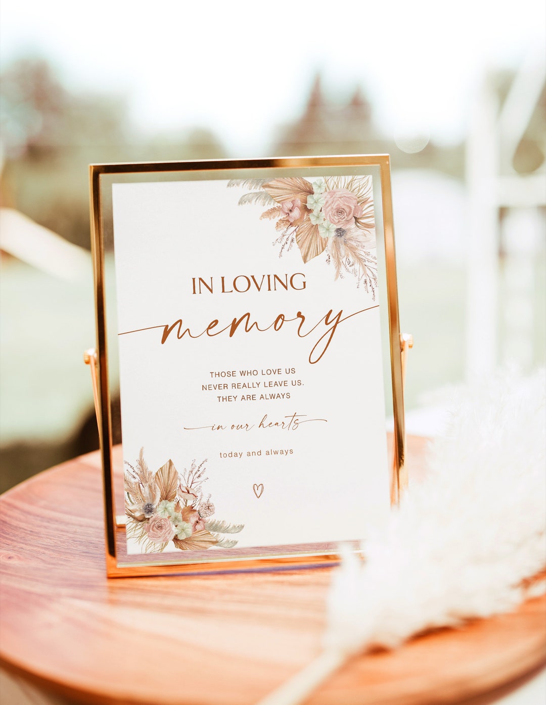 Printable Memorial Sign for Wedding, Wedding Memorial Candle Signage ...