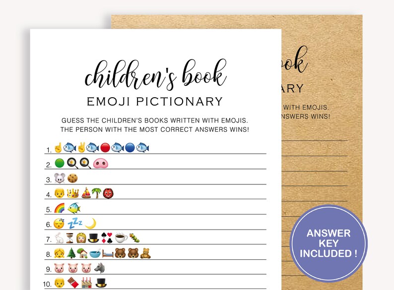 Children's Books Emoji Games Printable Instant Download - Etsy