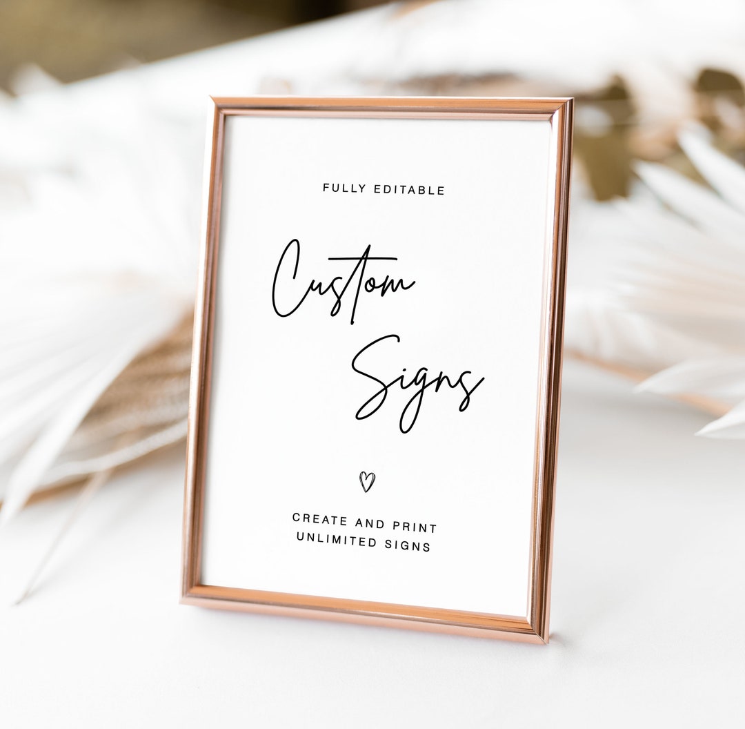 Design Your Own Wedding Sign, Create Your Custom Bridal Sign, Editable ...