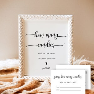 Guess How Many Candies Sign, Modern Shower Sign, Baby Shower Game Sign ...