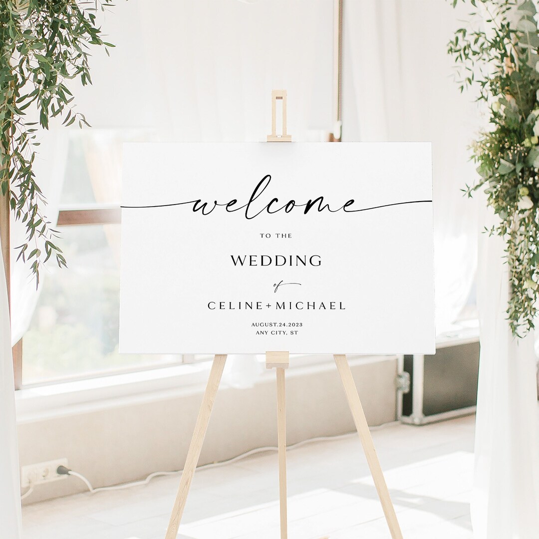 Basic Wedding Welcome Sign Template, Minimalist Wedding Welcome Sign ...