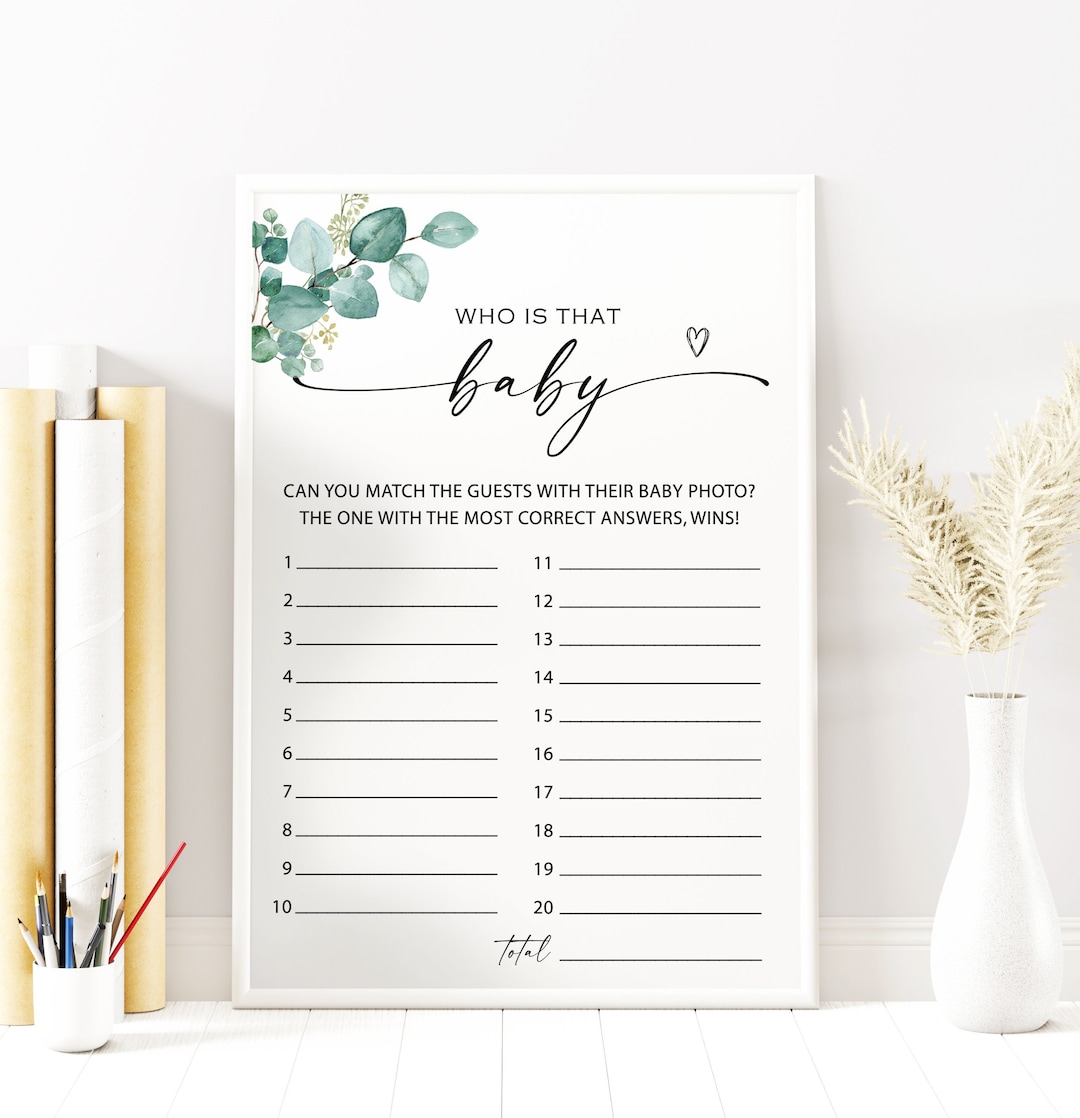 Guess Baby Photo Baby Shower Game Who's That Baby Game - Etsy