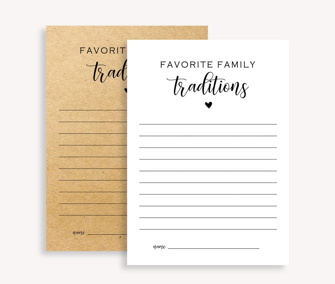 Family Traditions Sign and Card, Share A Memory Game, Childhood Memory ...