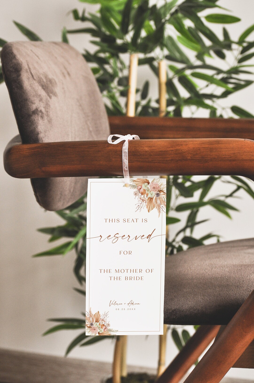 Modern Editable Reserved Seat Sign, Reseption Reserved Chair Tags Signs ...