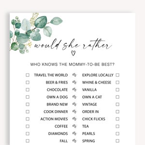 Gender Neutral Printable Baby Shower Game Baby Shower Would - Etsy