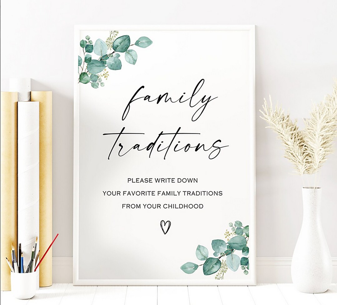 Family Traditions Sign & Game, Childhood Memory Game, Gender Neutral ...