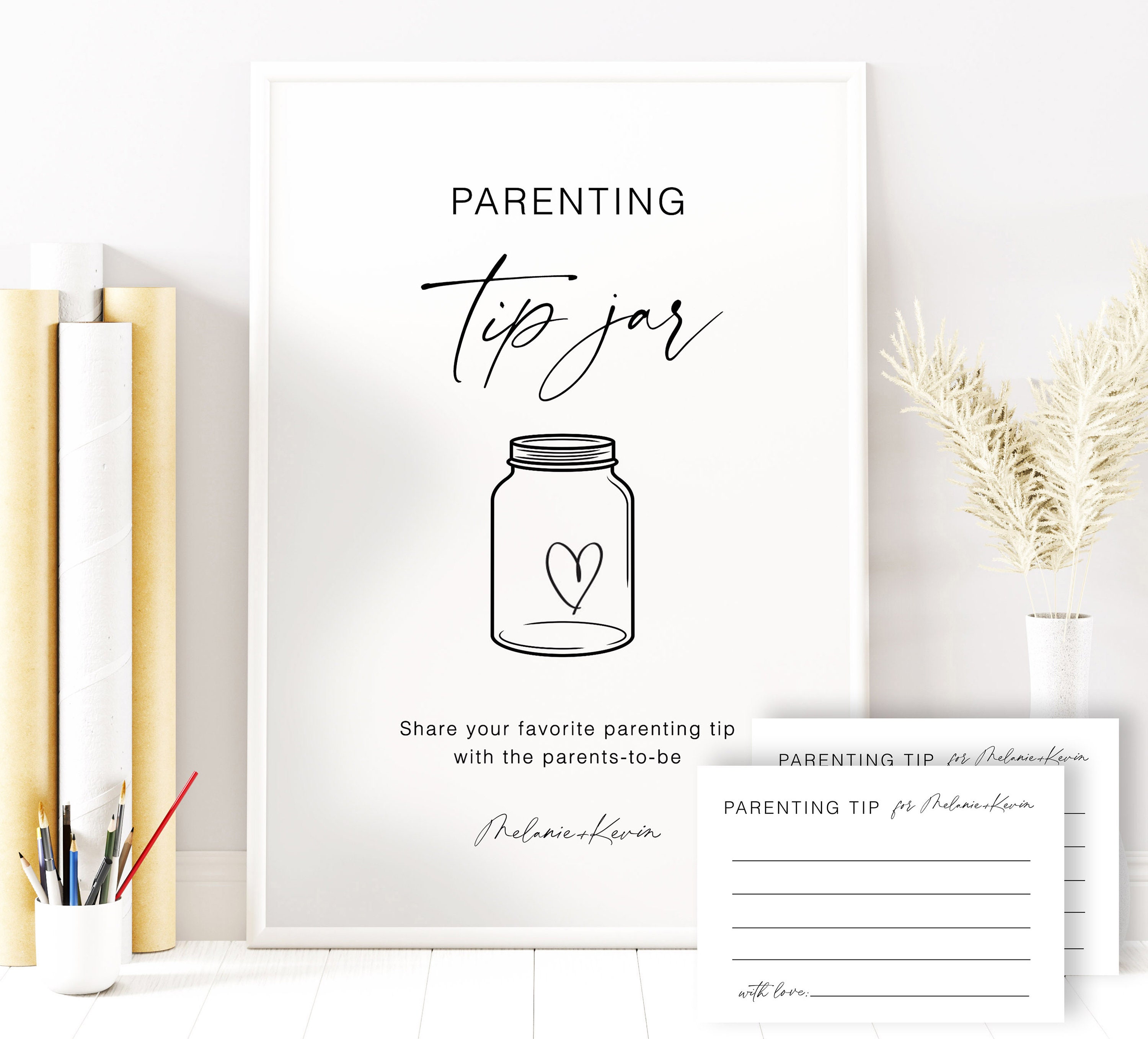 Parenting Tip Jar Advice Game, Baby Shower Games, Parenting Tip Jar ...