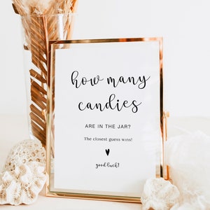 Baby Shower Game Sign, Candy Guessing Game, How Many Candies Baby ...
