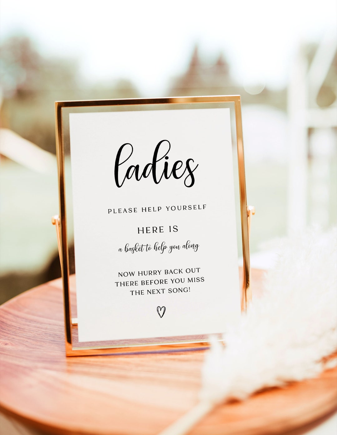 Ladies Room Sign Template, Wedding Ladies Bathroom Sign, Complimentary ...