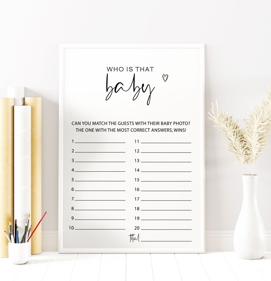 Printable Baby Photo Game, Guess Baby Photo Baby Shower Game, Who's ...