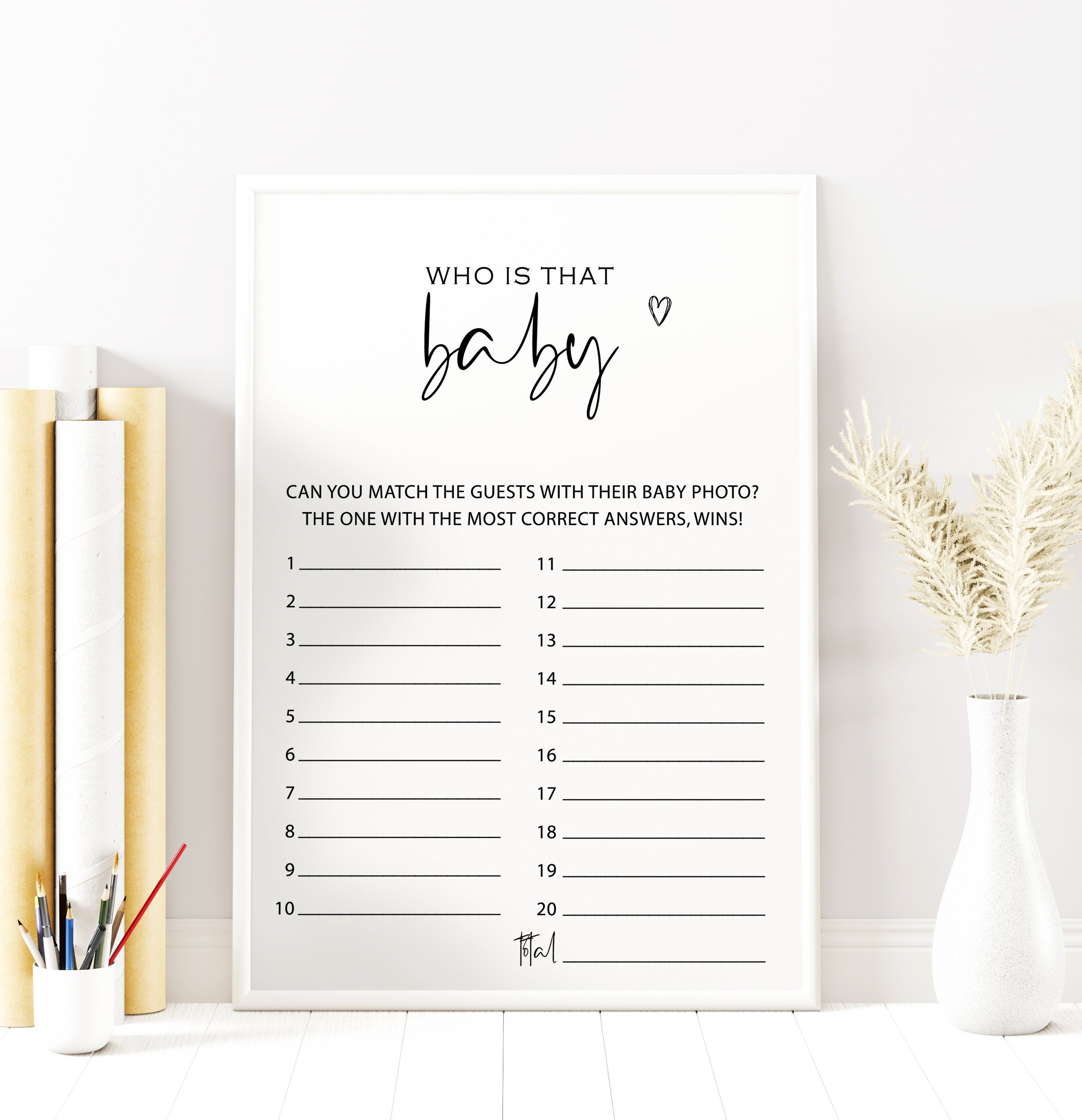 Printable Baby Photo Game, Guess Baby Photo Baby Shower Game, Who's ...