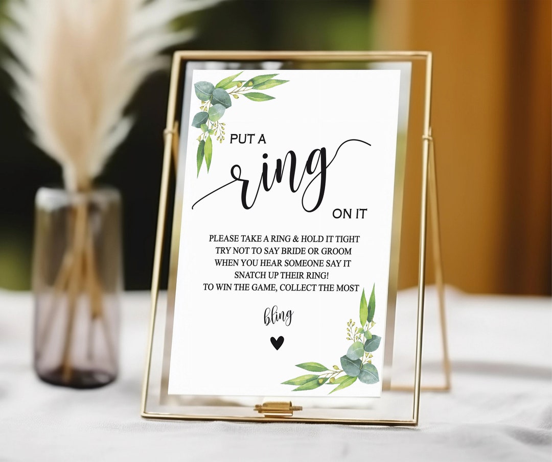 Bridal Shower Ring Game, Put a Ring on It Sign, Put A Ring on It Bridal ...