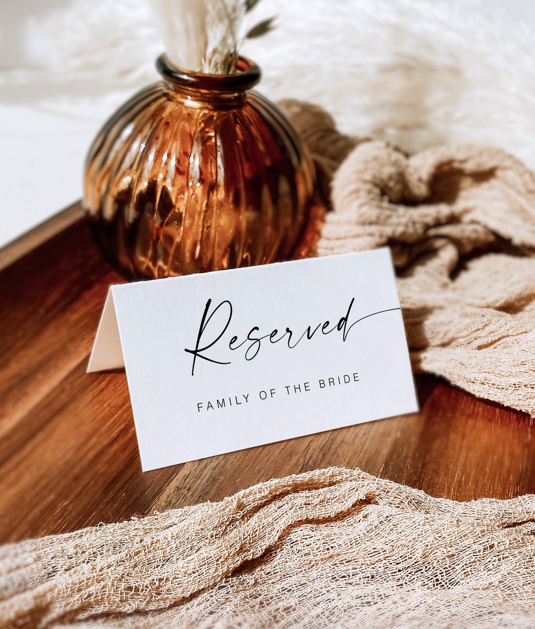 Reserved Chair Tags, Minimalist Wedding Reserved Tag, Modern Wedding ...