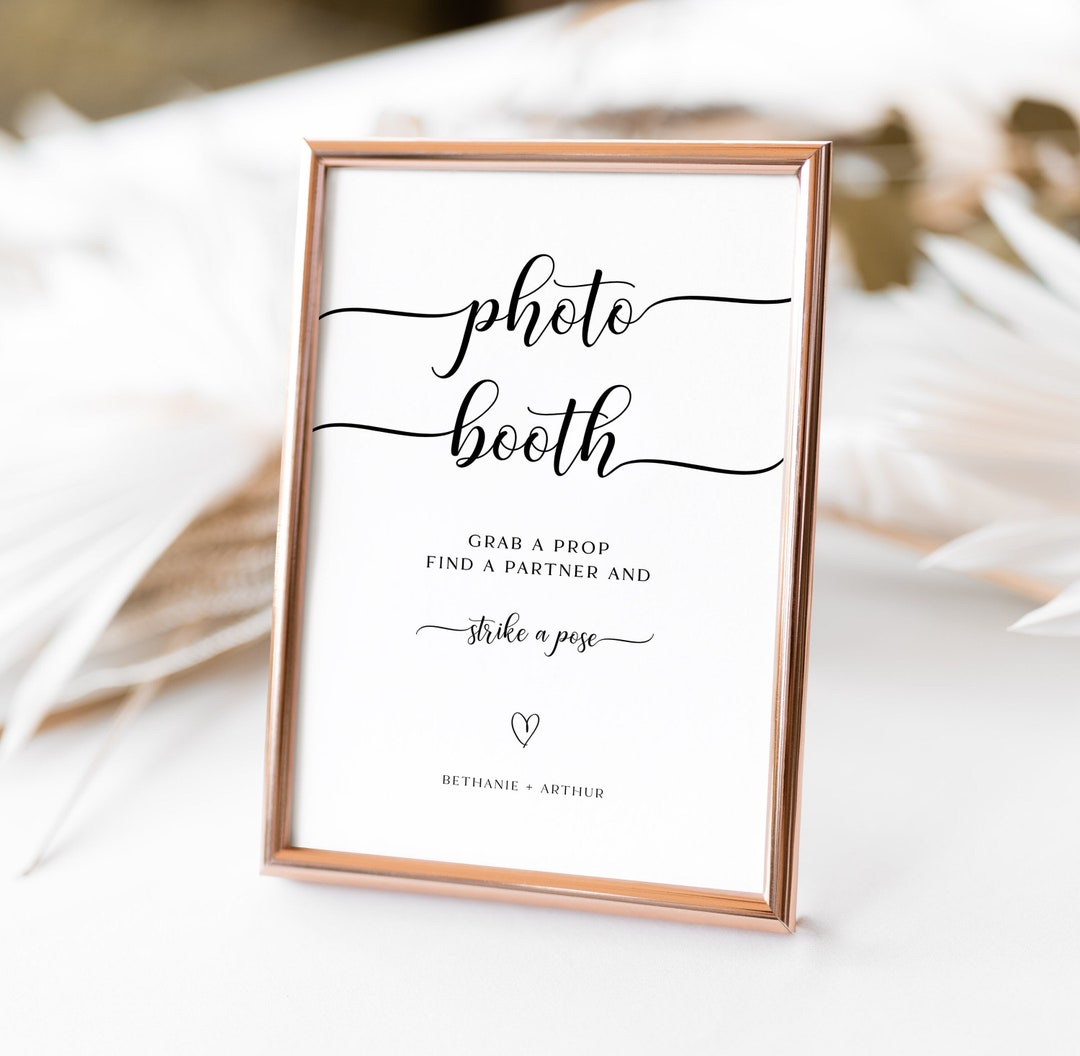 Photo Booth Signage Photo Booth Sign Minimalist Photobooth - Etsy