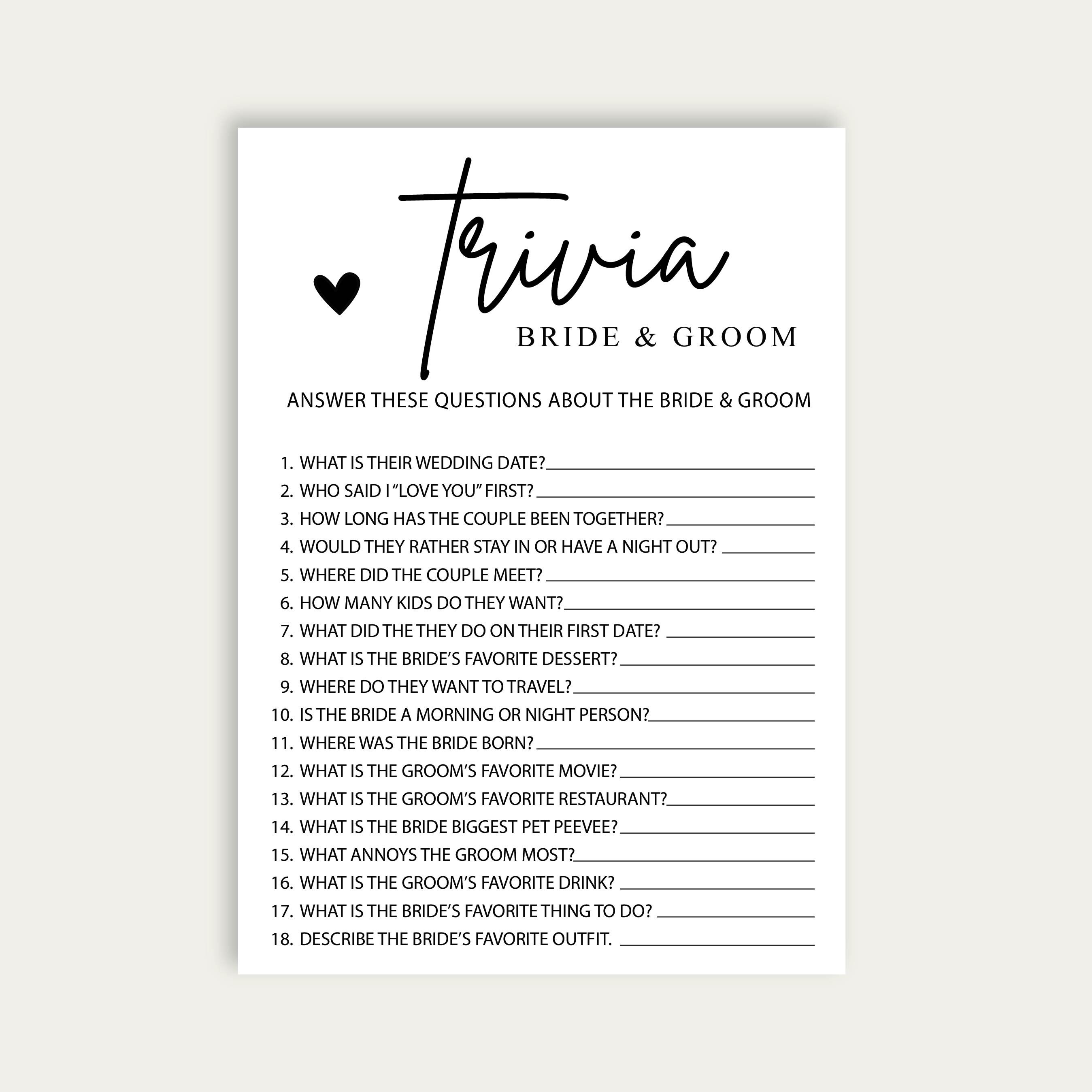 Bride or Groom Guess Who Game Printable Bride or Groom Trivia - Etsy Canada