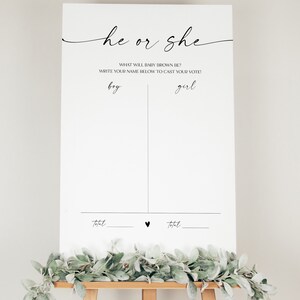 He or She What Will Baby Be Sign, Gender Guess Board Sign, He or She ...