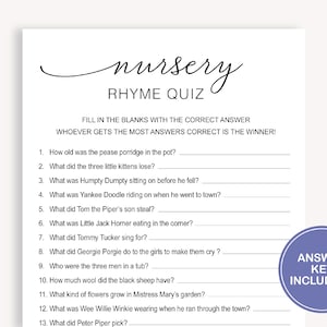 Nursery Rhyme Game, Nursery Rhyme Quiz Game, Guess That Nursery Rhyme ...