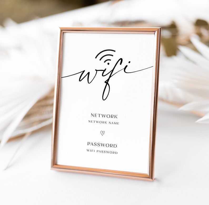 Wifi Sign Template, Wifi QR Code Sign, Wifi Password Sign, Editable ...