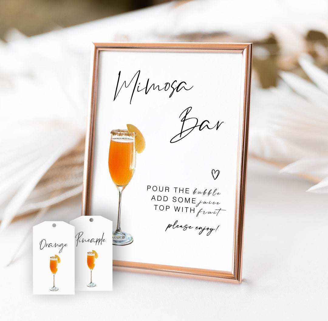 Baby Shower Mimosa Bar Sign, Shower Brunch Sign, Baby Shower Sign ...