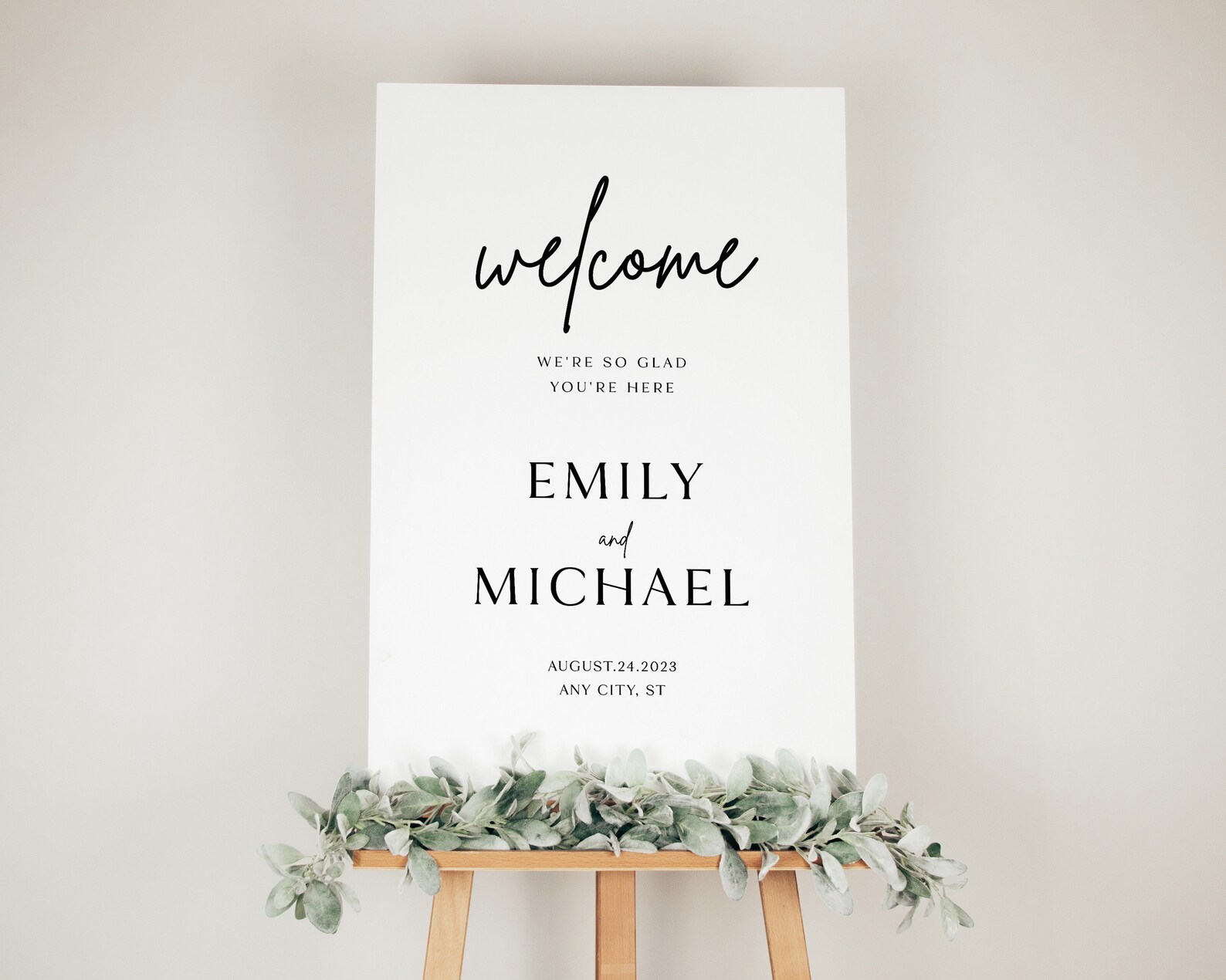 Boho Wedding Welcome Poster, Modern Wedding Party Welcome Sign, We're ...
