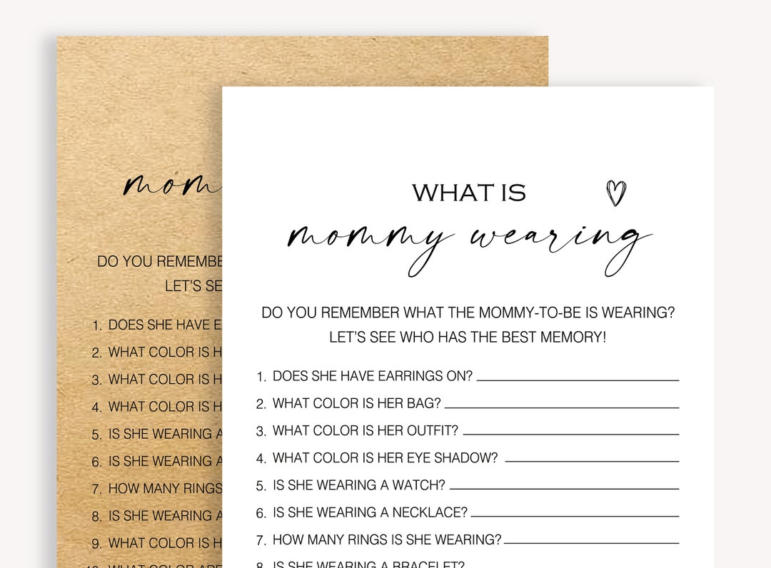 Modern Gender Neutral Shower Activity What Was the Mommy - Etsy