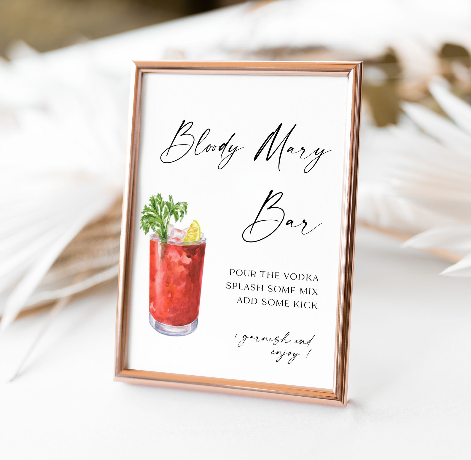 Editable Bloody Mary Bar Sign, Bridal Bruch Bloody Mary Cocktail Sign ...