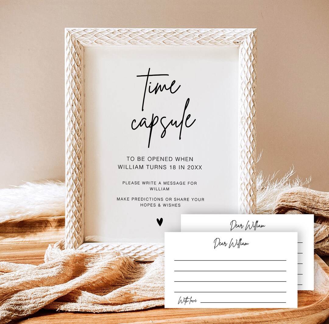 Time Capsule Template, Baby Shower Time Capsule, Editable Time Capsule ...