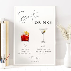 Signature Drink Sign Template, Printable Signature Drink Sign for ...