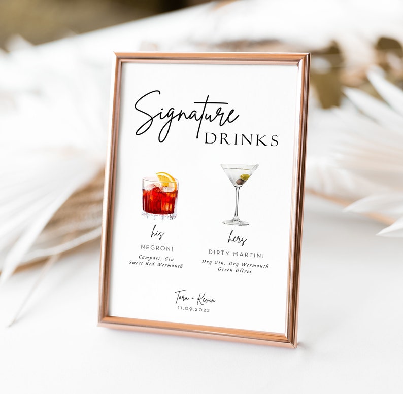 Printable Signature Cocktail Sign Printable Signature Drink - Etsy