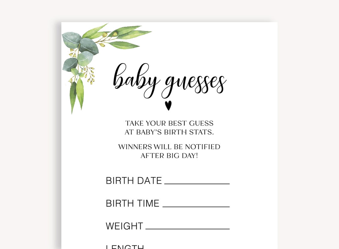 Baby Guesses Baby Shower Game Baby Prediction Game Instant - Etsy