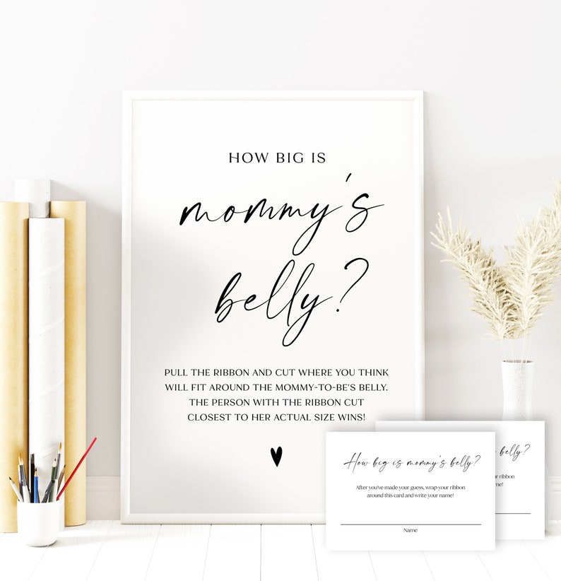 How Big is Her Belly Sign and Tickets How Big is Mommy's - Etsy
