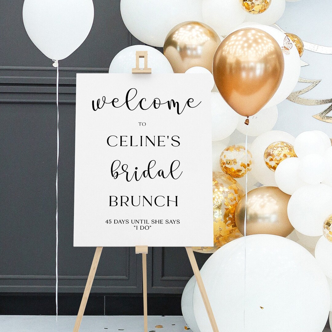 Printable Bridal Brunch Welcome Sign, Elegant Bridal Shower Welcome ...