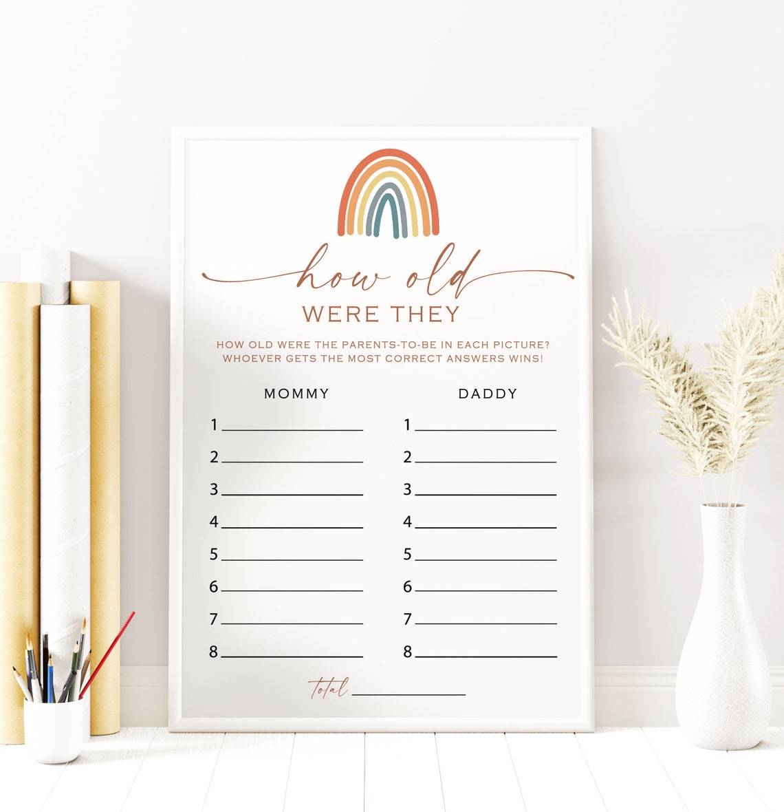 Baby Shower Age Guessing, Minimalist Baby Shower Game, How Old Were the ...