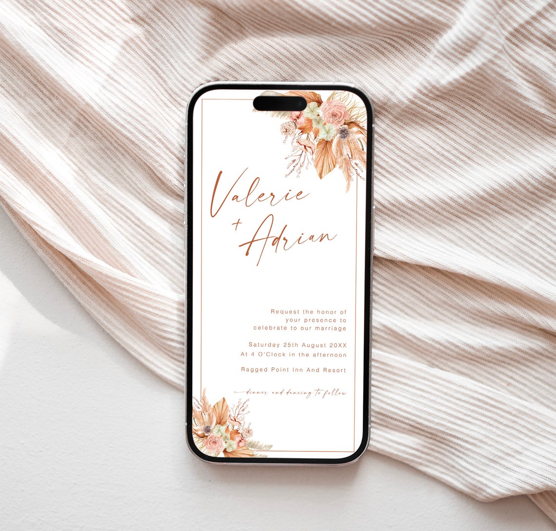 Wedding Cellphone Digital Wedding Invitation, Minimal Text Message ...