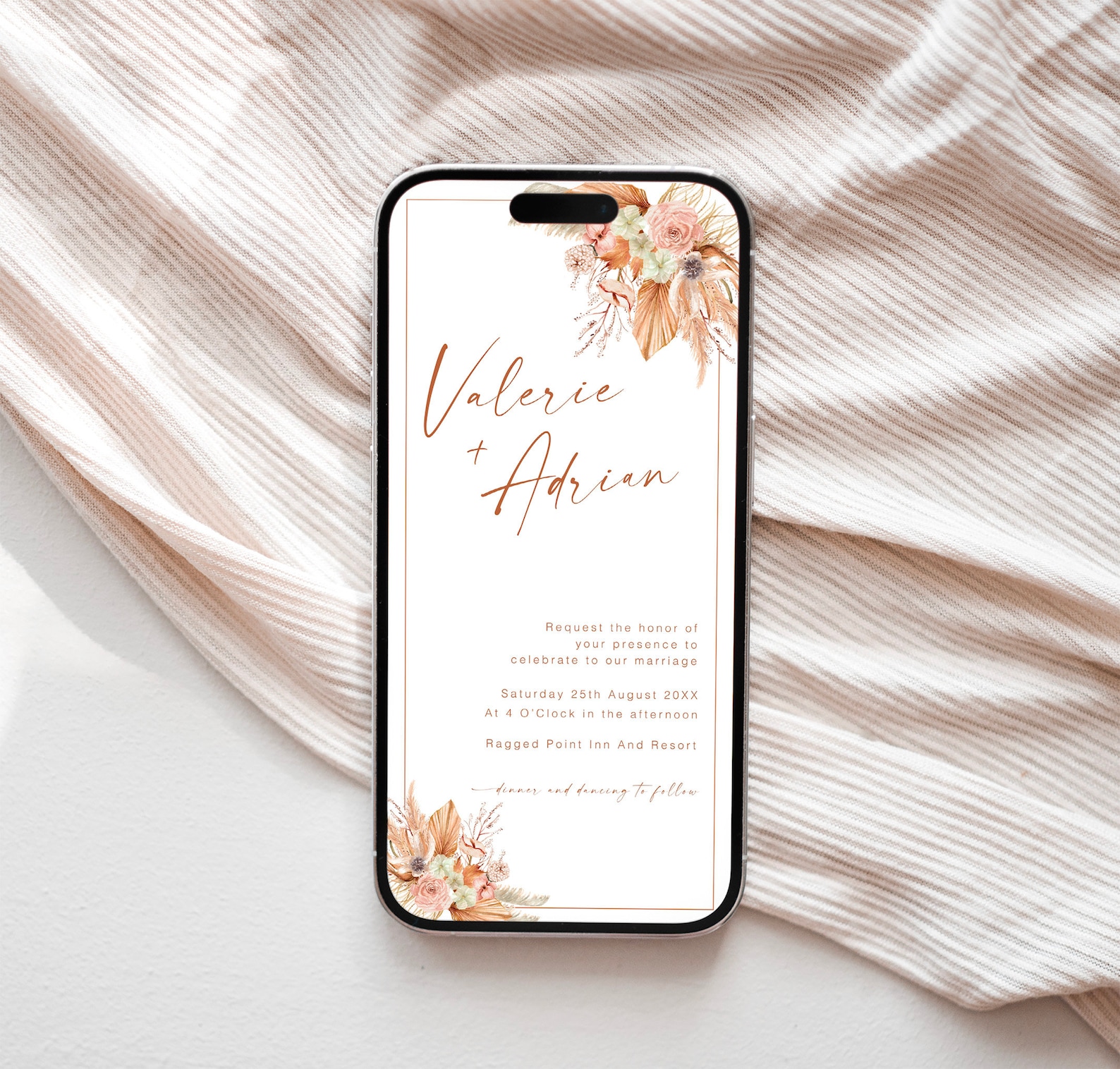 Wedding Cellphone Digital Wedding Invitation, Minimal Text Message ...