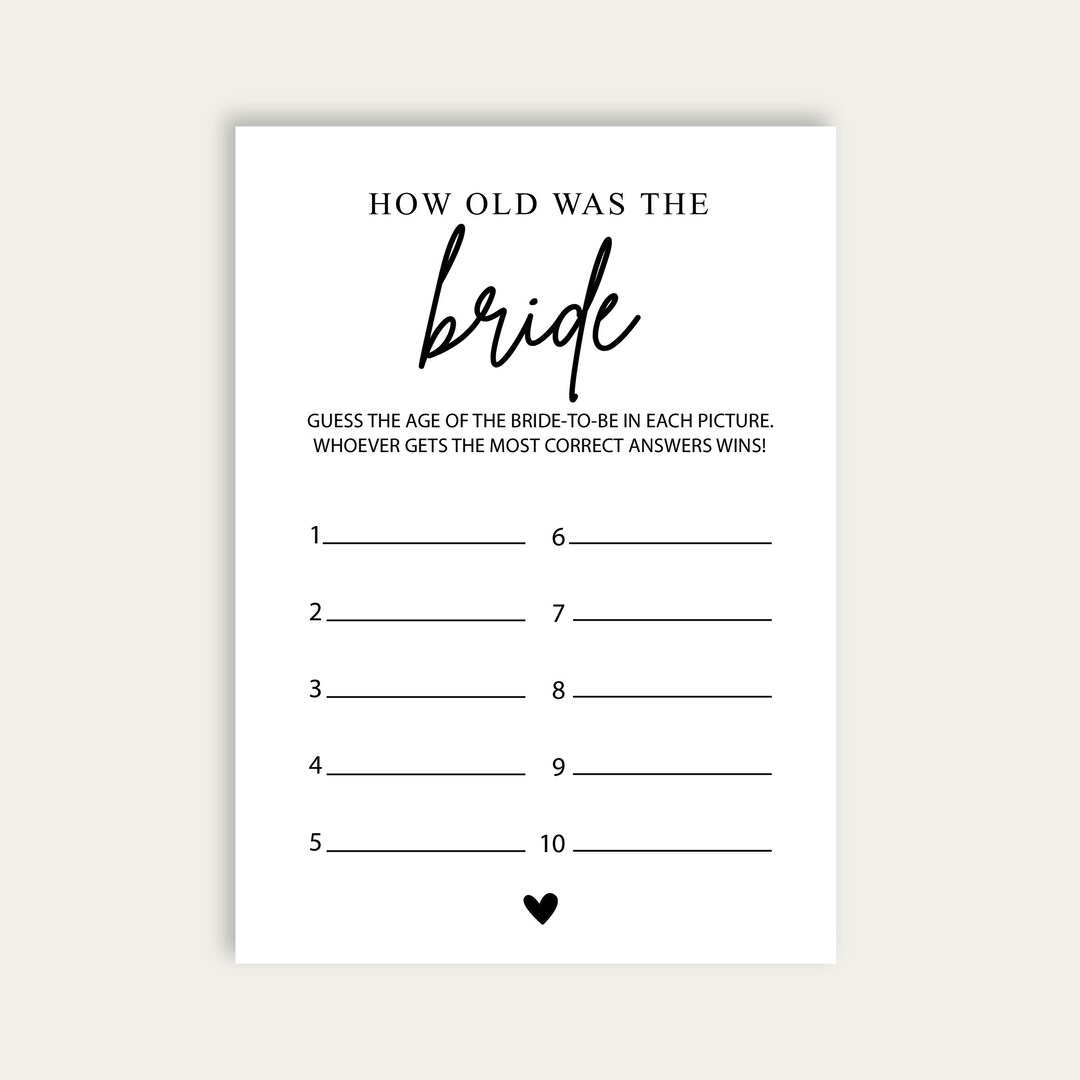 Guess the Age of the Bride in Photos How Old Was the Bride - Etsy