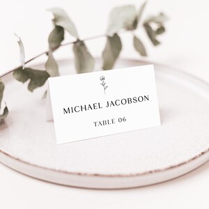 Table Name Cards, Printable Place Cards, Minimalist Wedding Place Cards ...