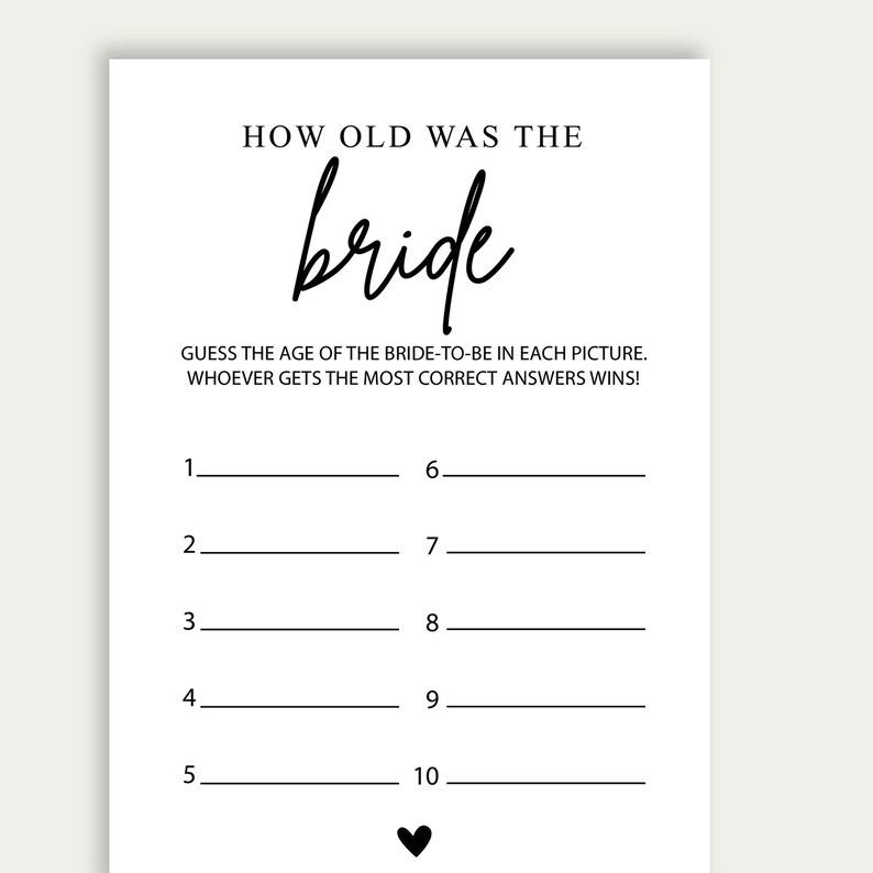 Guess the Age of the Bride in Photos How Old Was the Bride - Etsy
