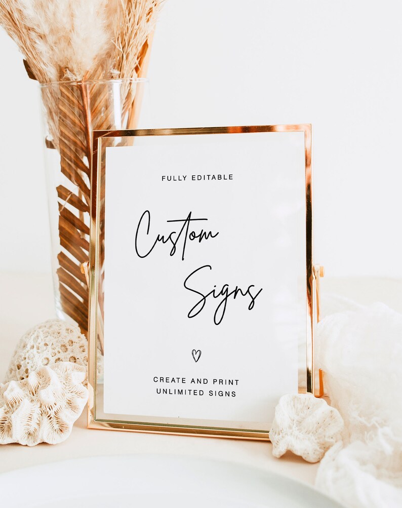 Design Your Own Wedding Sign, Create Your Custom Bridal Sign, Editable ...
