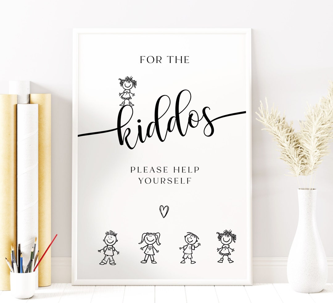 Kids Wedding Activity Sign, Kiddos Kids Activity Sign, for the Kiddos ...