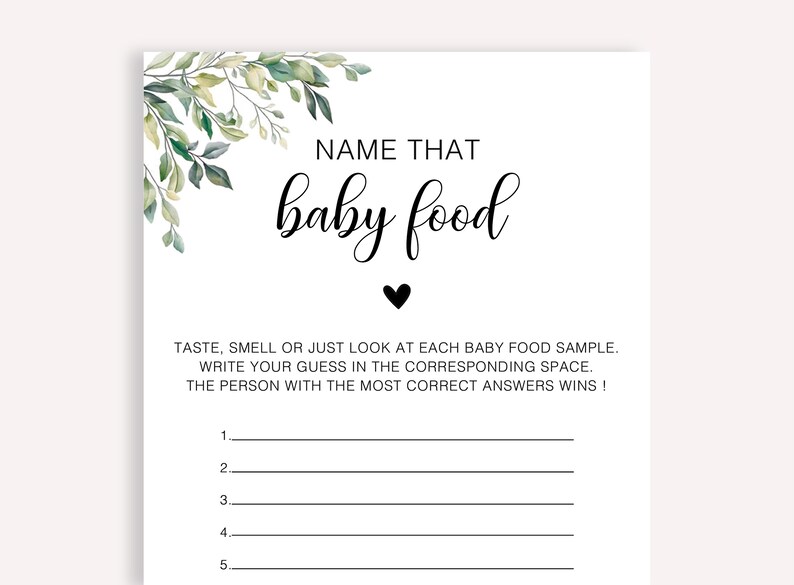 Name That Baby Food Baby Shower Game Baby Food Guessing Game - Etsy