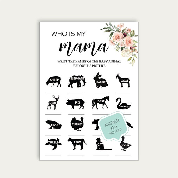 Who's My Mama Baby Shower Game Activities Who is My Mama | Etsy