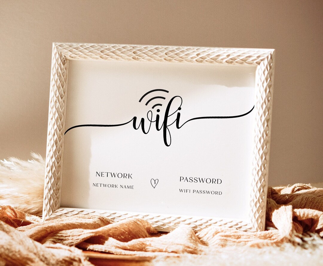 Wifi QR Code Sign, Wifi Password Sign, Editable Wifi Sign, Printable ...