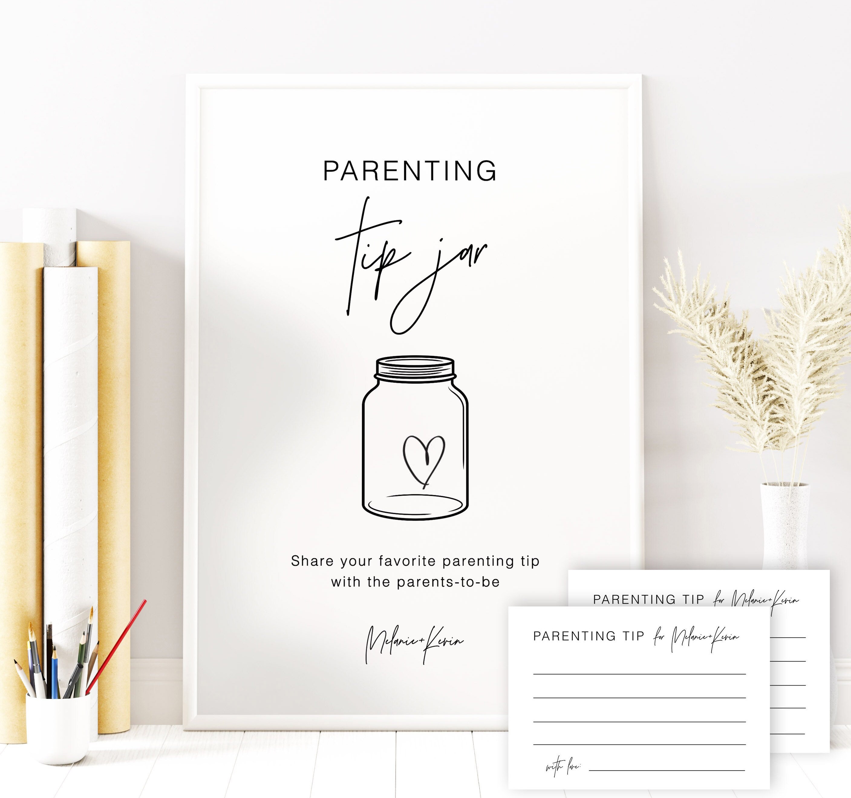 Parenting Tip Jar Sign, Baby Shower Advice Sign, Parenting Advice Card ...