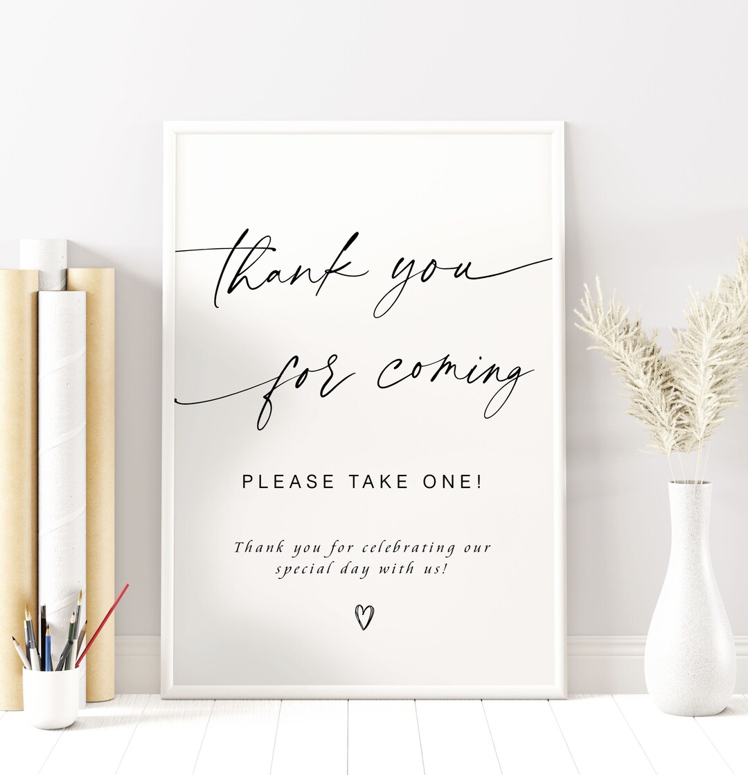 Baby Shower Thank You for Coming Sign Minimalist Thank You - Etsy