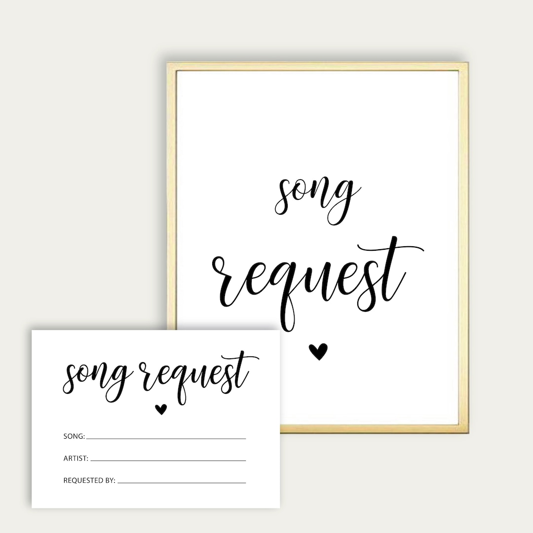 Wedding Song Request Sign and Card Bridal Shower Song Request - Etsy