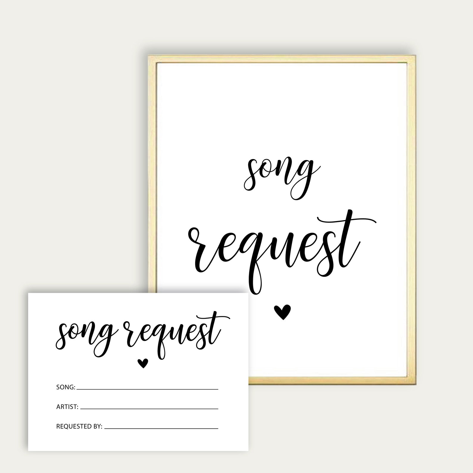 Wedding Song Request Sign and Card Bridal Shower Song Request - Etsy