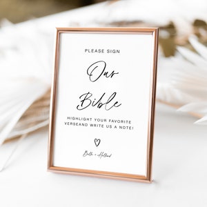 Please Sign Our Bible Guestbook Sign, Modern Please Sign Our Bible ...