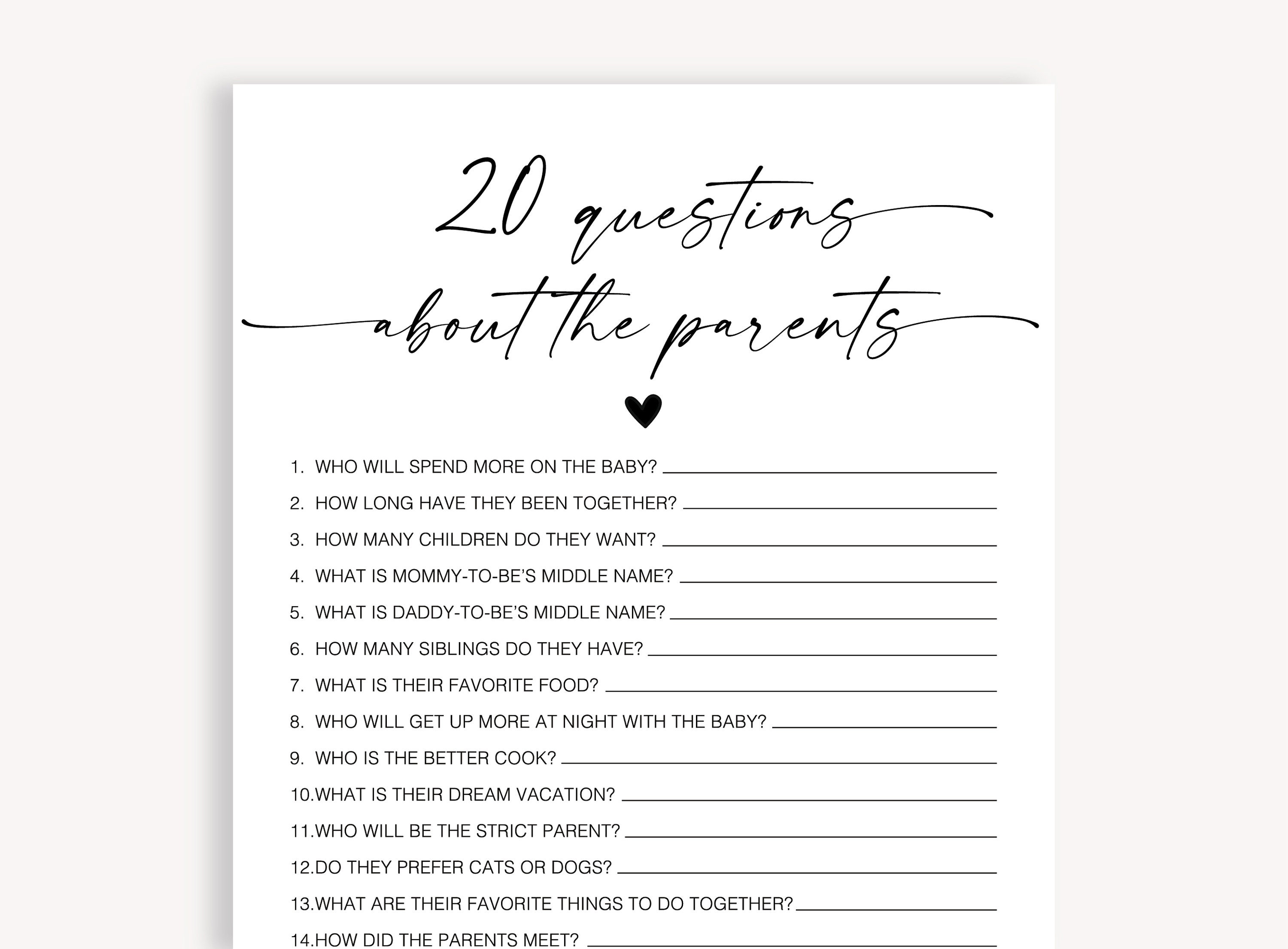 30 Questions Game